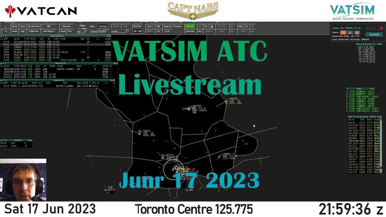 VATSIM TorontoCentre Livestream 2023-06-17: Another hectic day in the ...
