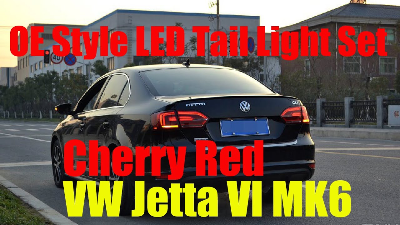 RCP -OE Style LED Tail Light Set for Volkswagen Jetta VI MK6-Cherry Red ...