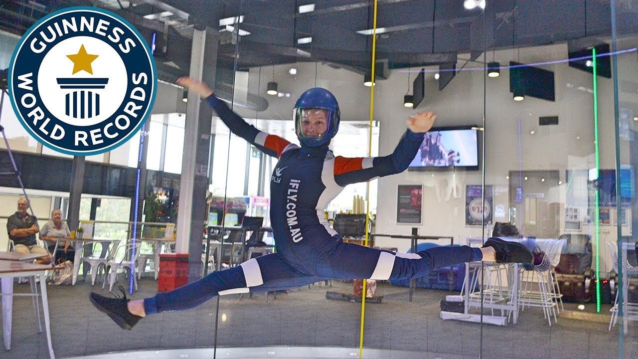 Most front split spins in a wind tunnel in one minute - Guinness World ...
