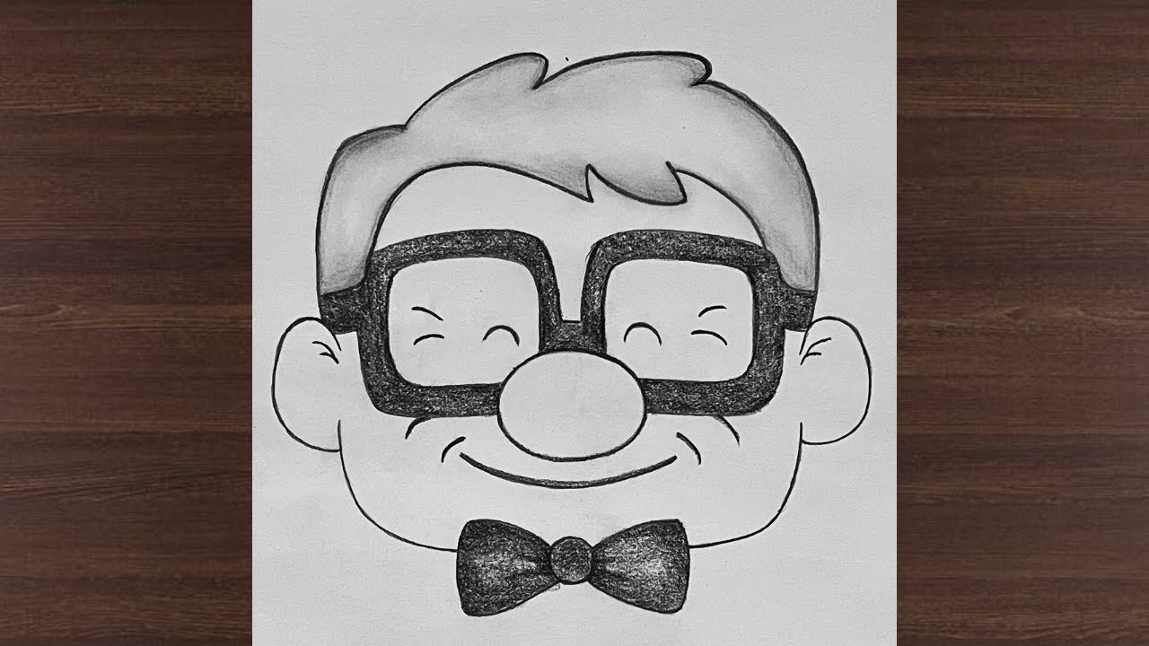 Drawing disney animation character CARL from the movie PIXAR Up💕🎈 | How ...