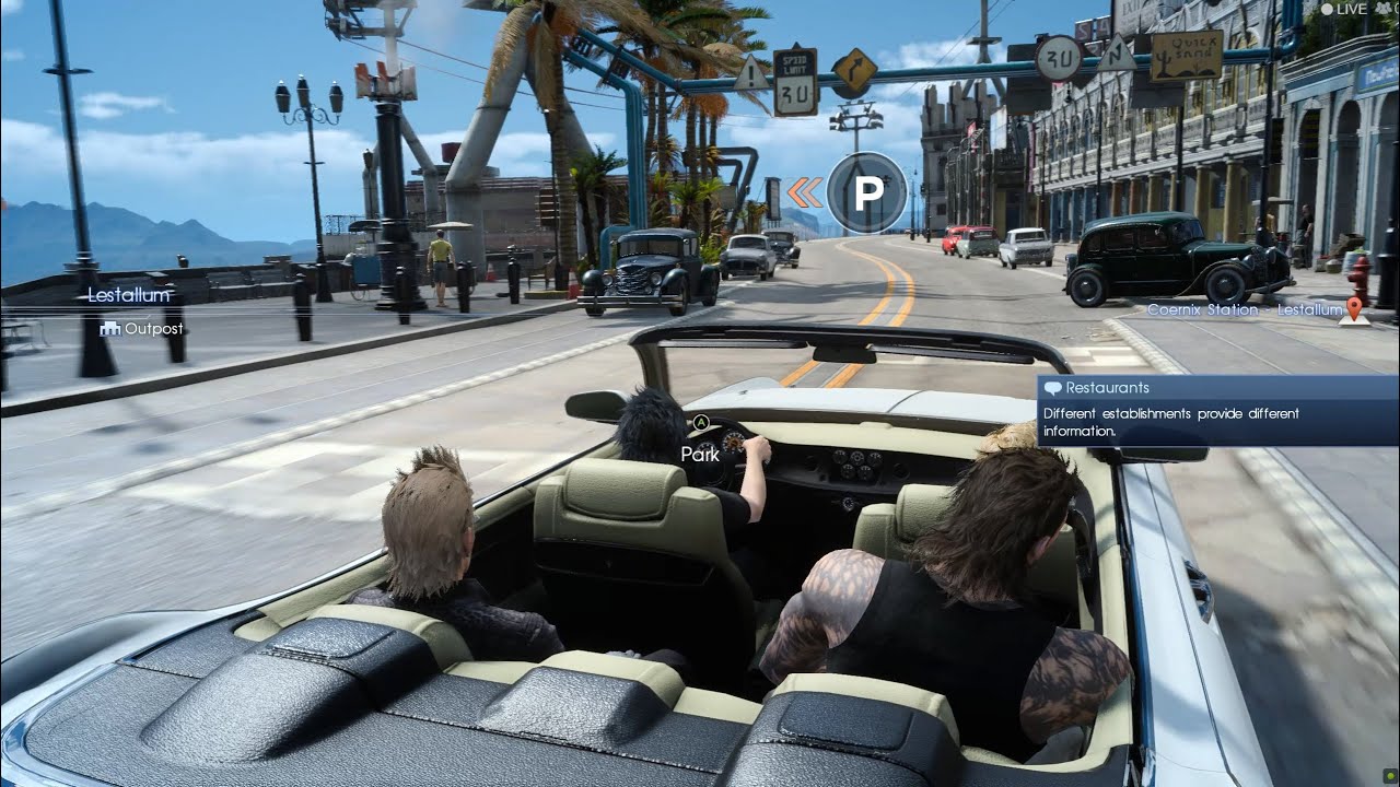 Final Fantasy XV Driving Gameplay (20 mins) - No commentary - YouTube
