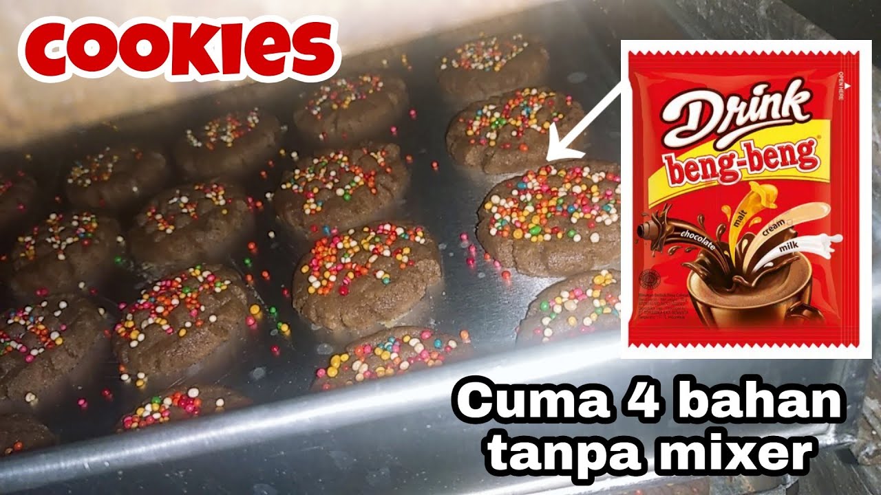 RESEP MEMBUAT COOKIES COKLAT DRINK BENG-BENG - YouTube