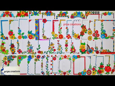 50 border designs | 30 border designs for project | 20 flower border ...