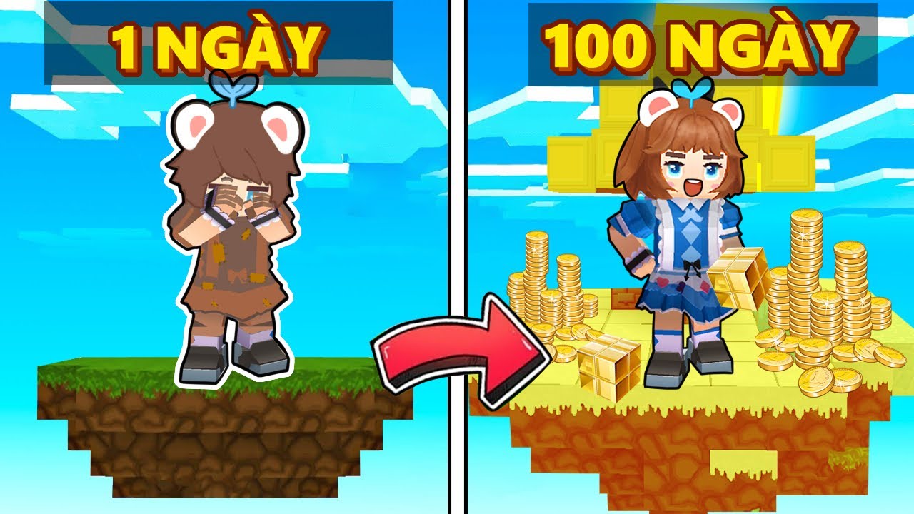 Mèo Simmy Thử Thách Sinh Tồn SkyBlock 1 Ngày Đến 100 Ngày Trong ...