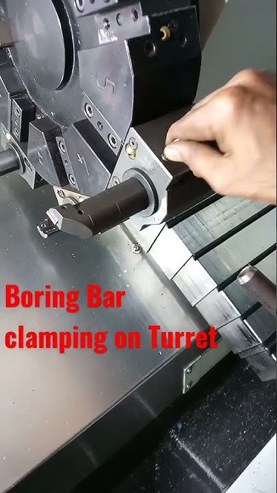 Boring Bar Setting On Turret Of Cnc Machine Cncprogramming Cncmachine Cncmachine Cnc Shorts