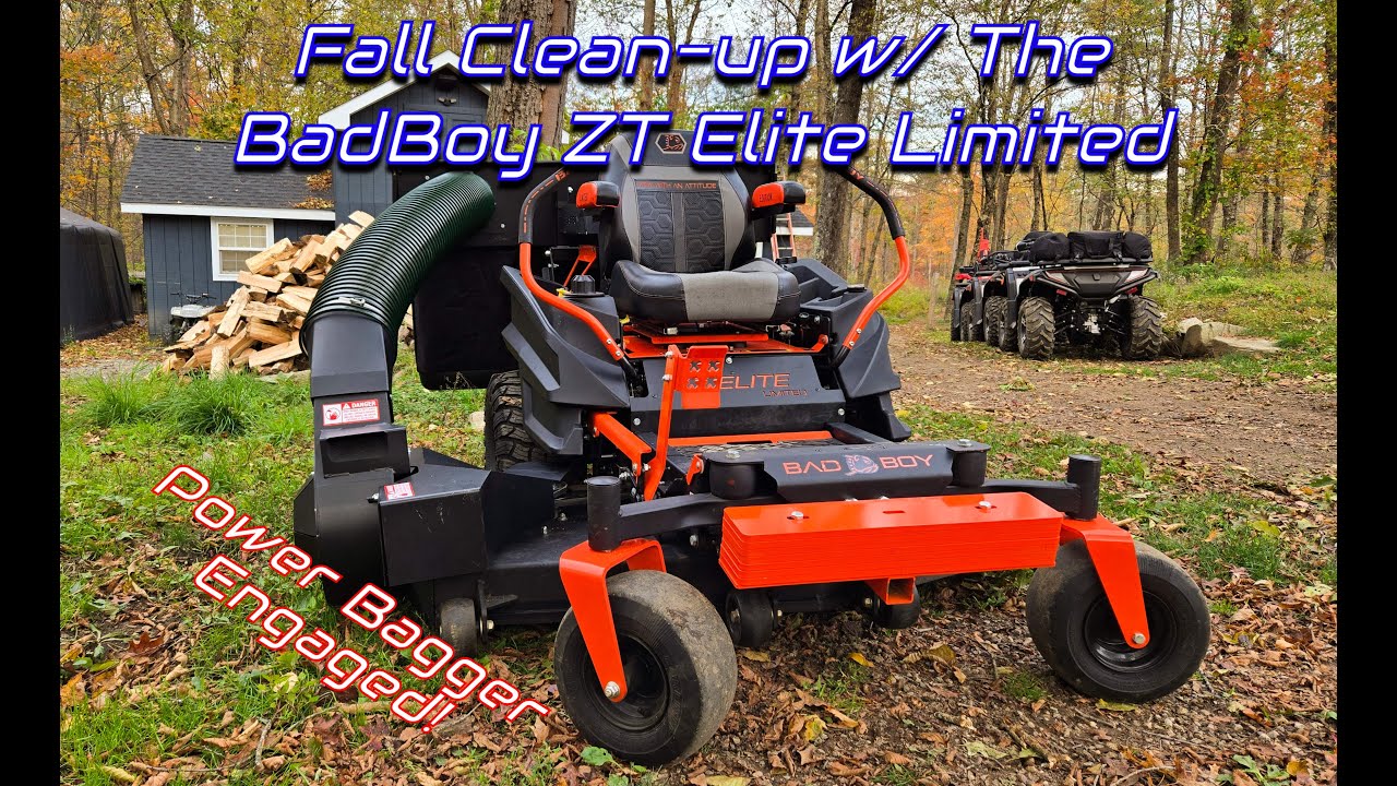 Fall Clean-up with the BadBoy ZT Elite Limited w/ power bagger! - YouTube
