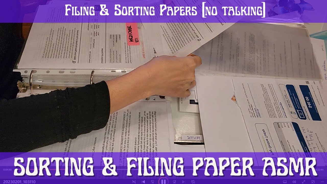 Paper Sorting & Filing ASMR - No talking - YouTube