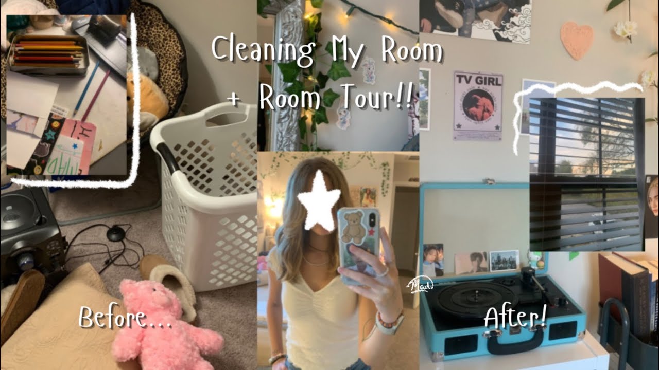 Clean My Room With Me🧺 (plus room tour)| cleaning/organizing my room ...