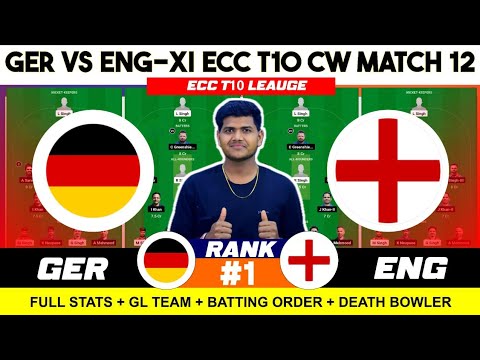 ENG-XI vs GER || ENG-XI vs GER Prediction || ENG-XI VS GER 12TH ECC ...