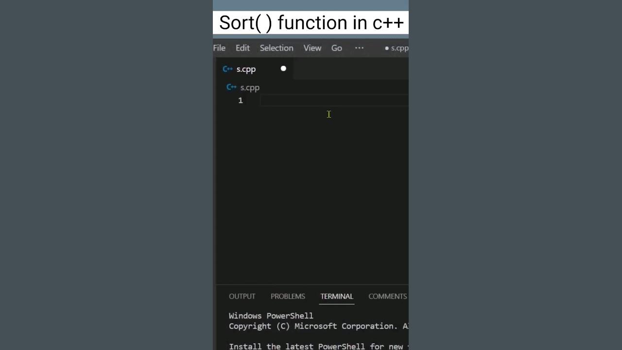 How To Array Sort Using Sort Function In C Shorts Cpp Algorithm Youtube