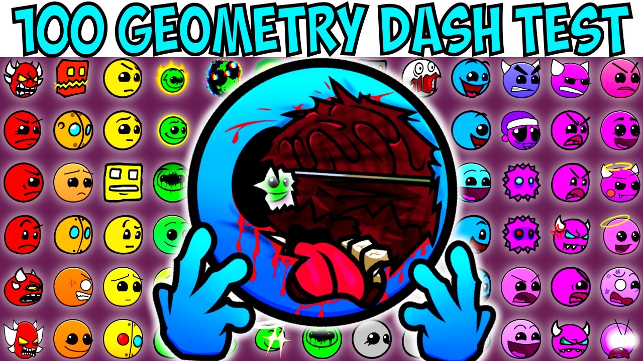 100 GEOMETRY DASH TEST | FNF Character Test | Gameplay VS Playground ...