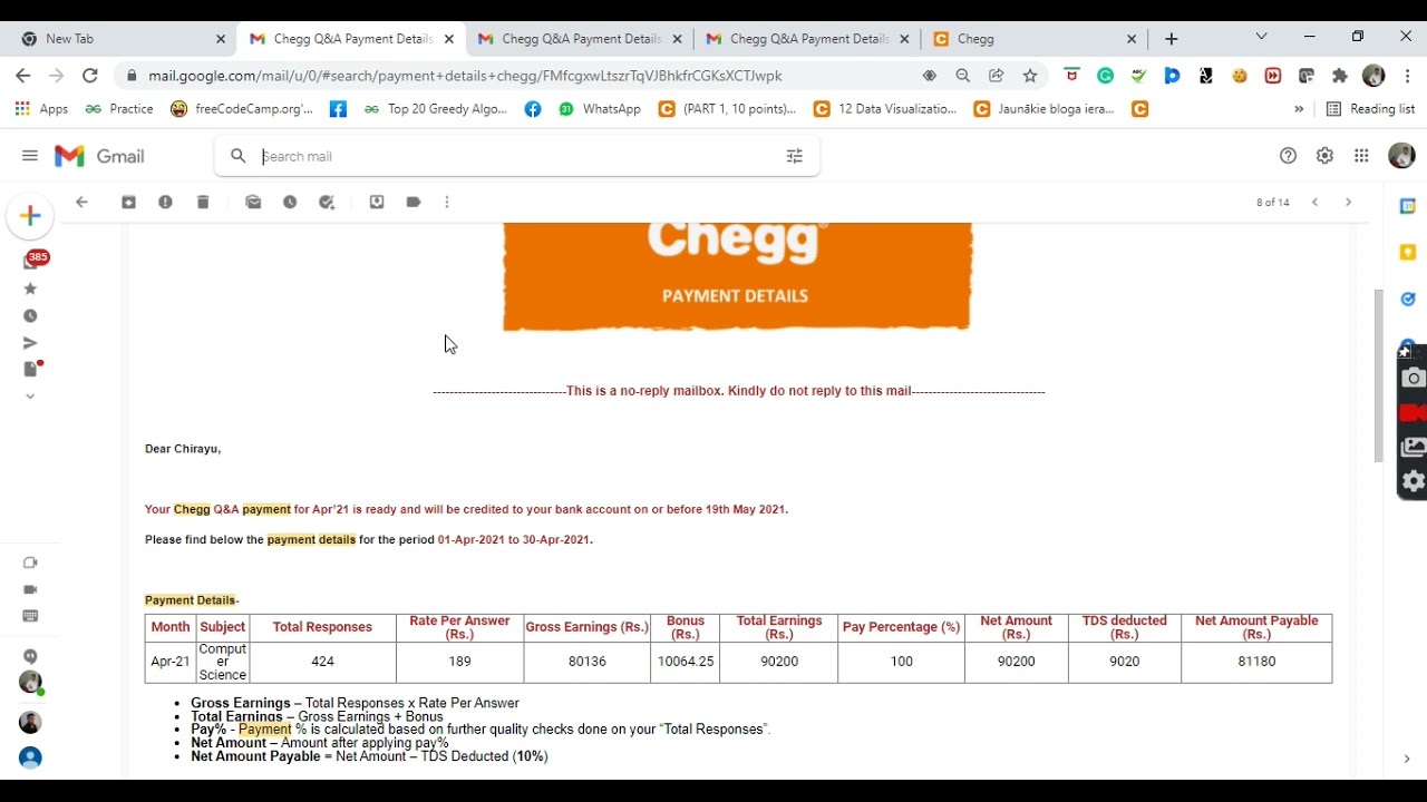 Chegg Earning Payment Proof - YouTube
