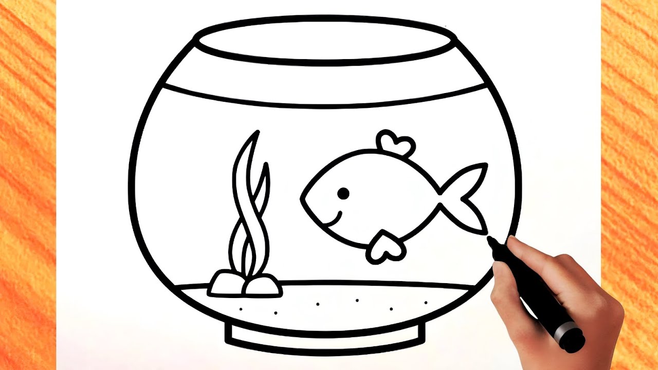How to draw a fish tank | Easy step by step drawing tutorial - YouTube