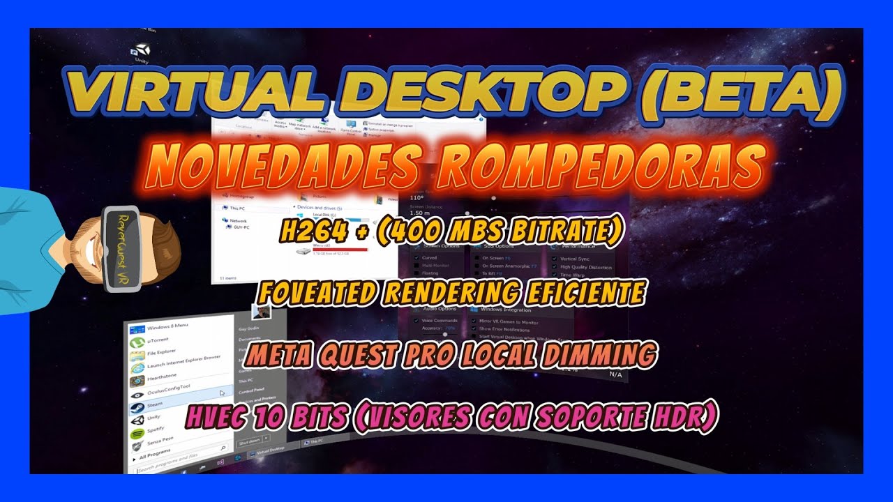 VIRTUAL DESKTOP BETA 1.27 EL FUTURO DEL STREAM PCVR VIA WIFI - YouTube