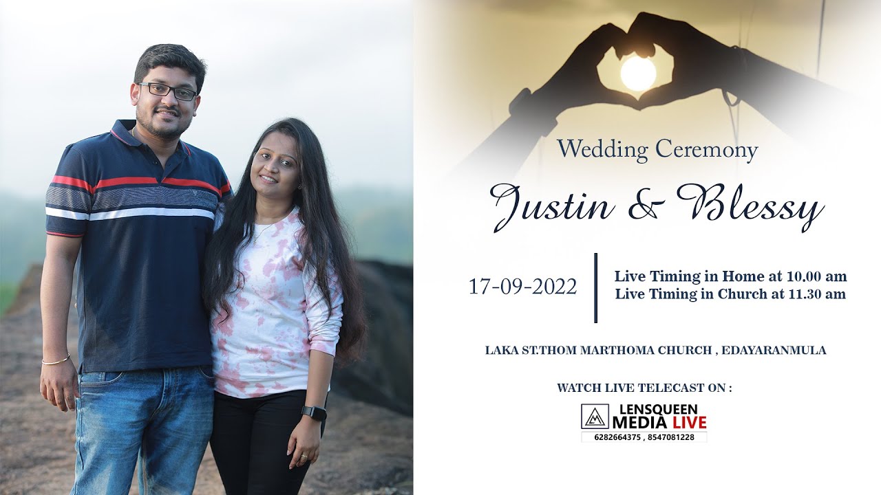 JUSTIN & BLESSY | WEDDING DAY | LENSQUEEN MEDIA LIVE - YouTube