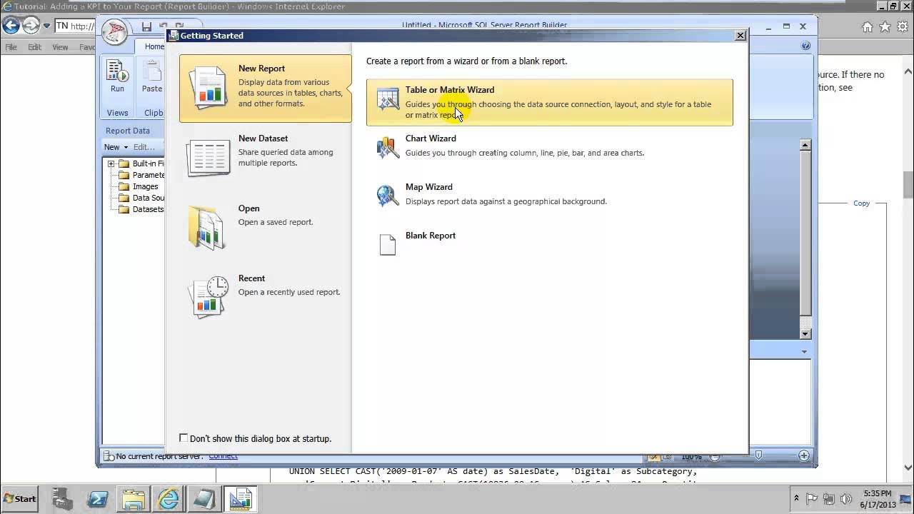 Report Builder 3.0 for SQL Server 2012 Part 9A: Create your first ...