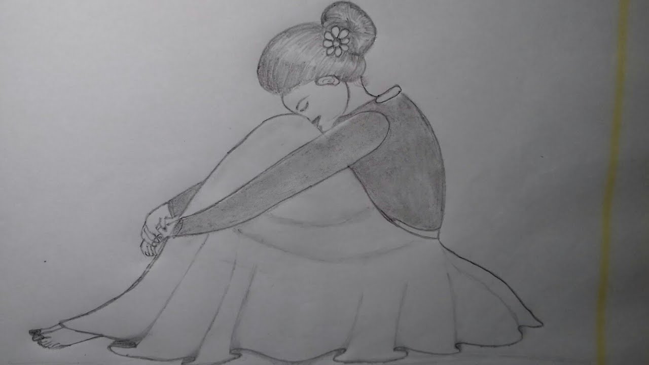 Easy way to draw a sad girl || Pencil sketch. - YouTube