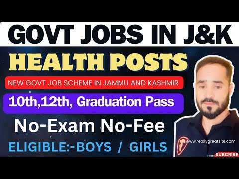 J&K Health Department Jobs 2024 || 10th, 12th, Graduation Pass Posts ...