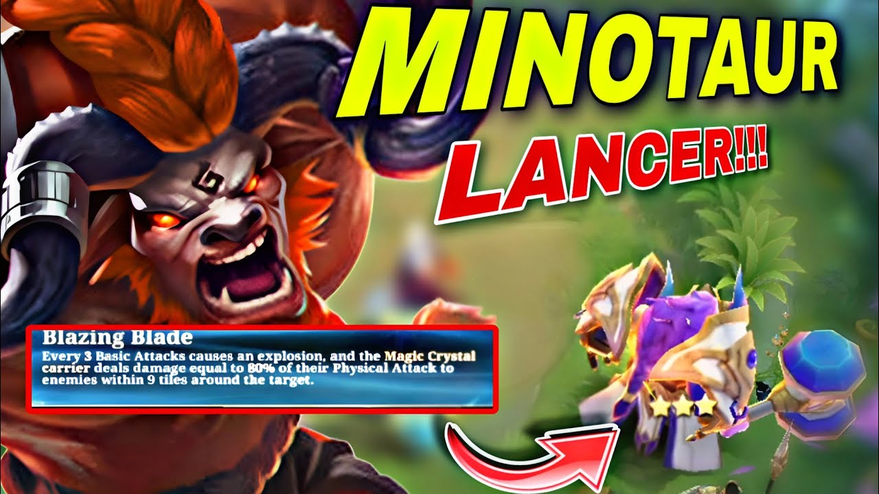 BLAZING BLADE + LANCER !! CRAZY DMG, LIFESTEAL!! MINOTAUR FURYYY!!!! - YouTube