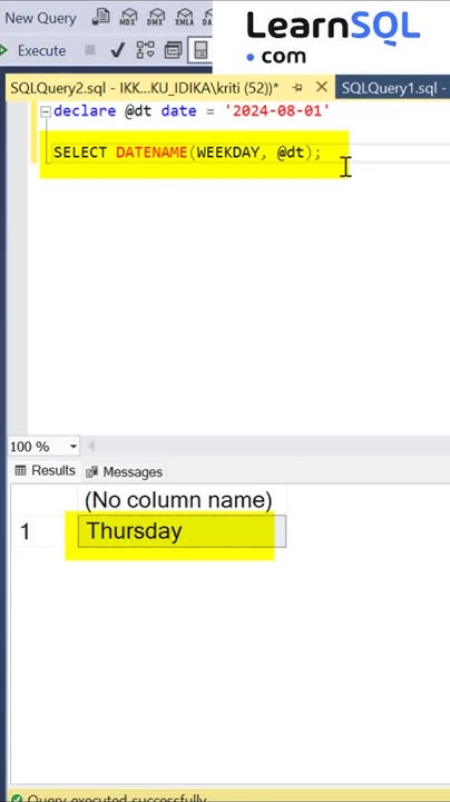 SQL Trick | Find DayName from Date #sqltips - YouTube
