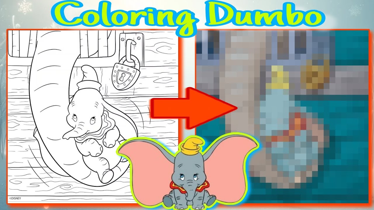 Coloring Dumbo in Happy Color 🤍 - YouTube