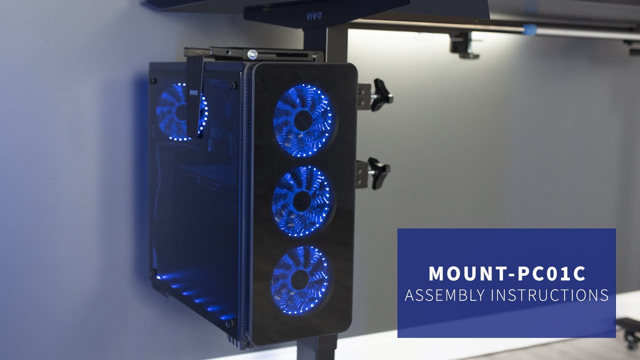 MOUNT-PC01C Under Desk Leg Clamp PC Mount Assembly by VIVO - YouTube