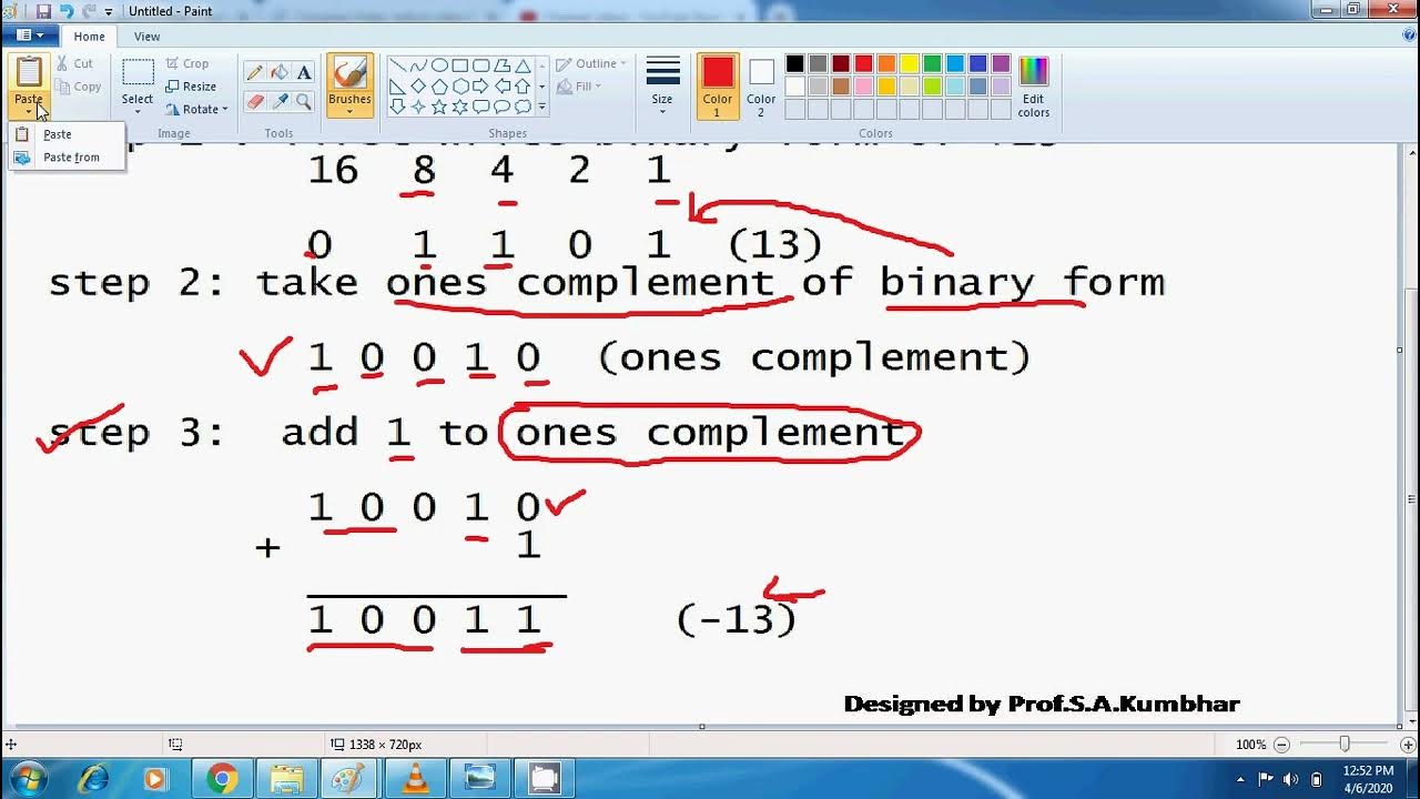 Arithmetic Lecture 02 Negative number into binary form using Two's complement - YouTube