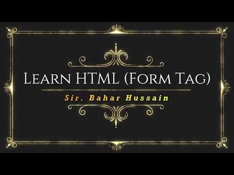How to Create Form in HTML Using Form Tag By Sir. Bahar Hussain into Urdu /Punjabi - YouTube