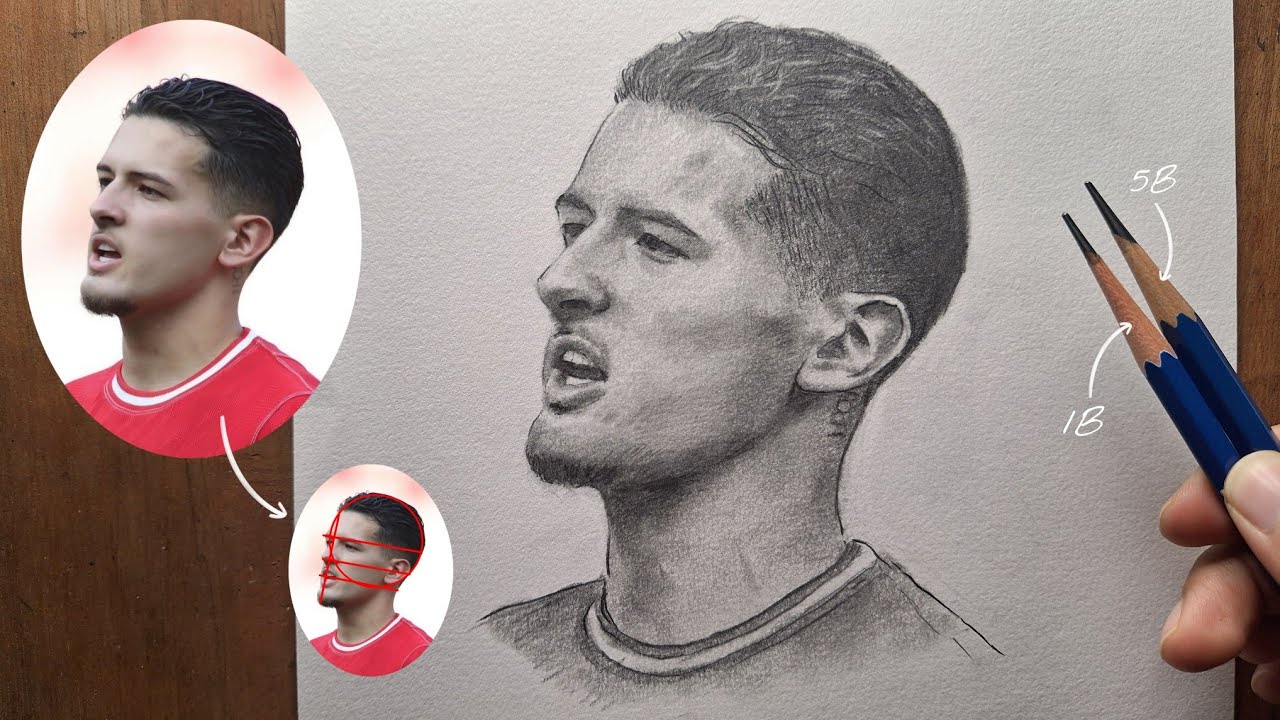 realistic drawing "Justin Hubner - Timnas" using 1B and 5B graphite ...