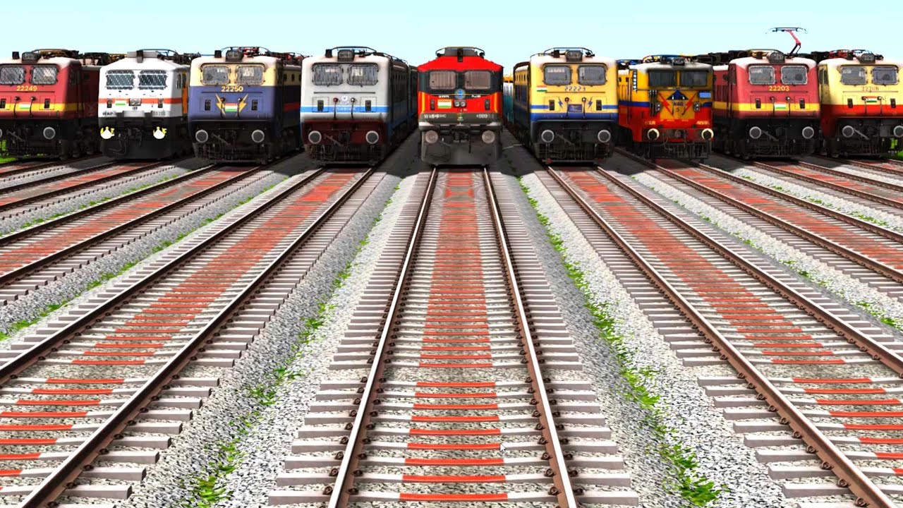 9 TRAINS CROSSING FORM CORVED BRANCHED RAILROAD TRICKS RISKY /RAILROAD ...
