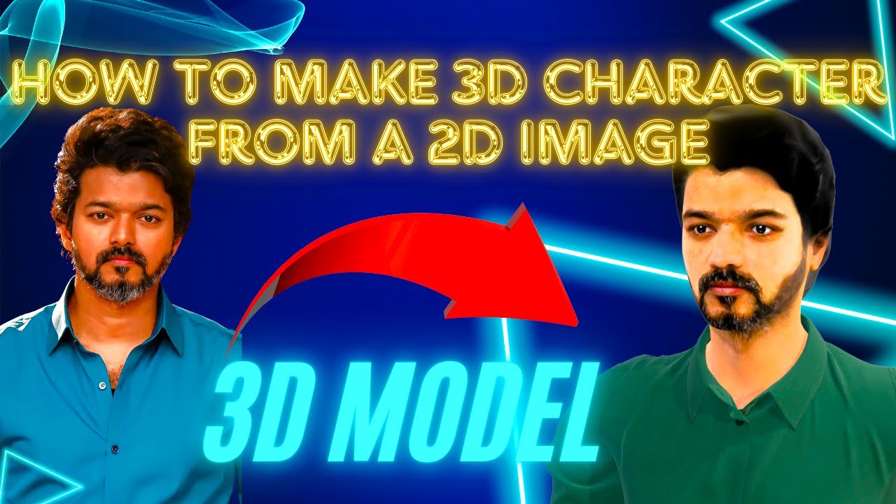 How To Make A 3D Character From A 2D Image#3d #3dcharacter #blender ...
