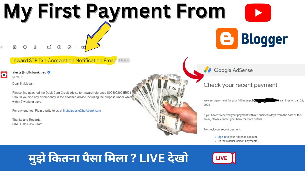 My First Payment From Blogging | First Payment From YouTube | Google ...
