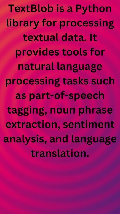 Text Processing: TextBlob - YouTube