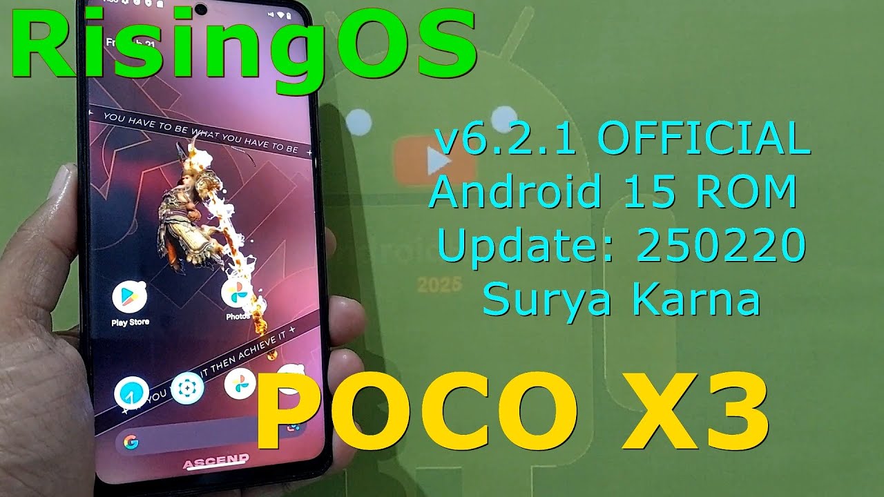 RisingOS Revived 6.2.1 OFFICIAL for Poco X3 Surya/Karna Android 15 ROM Update: 250220 - YouTube