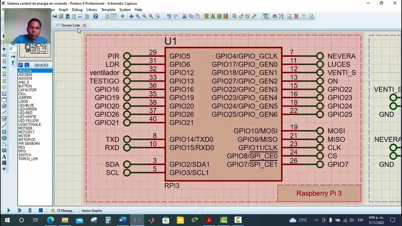 Ahorro de energia en vivienda, algoritmo python con proteus - YouTube