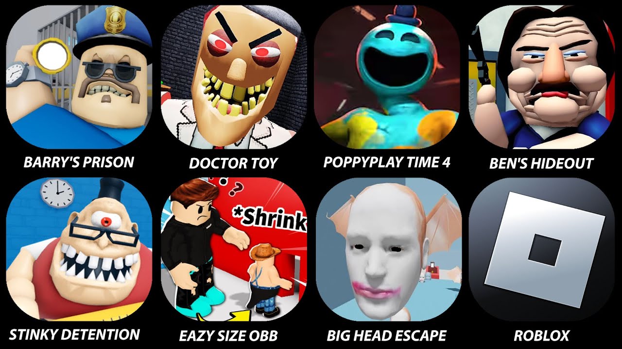 DOCTOR TOY,POPPYPLAY TIME 4,BARRY'S PRISON RUN,BEN'S HIDEOUT ESCAPE ...
