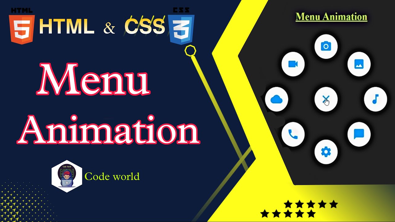 Menu Animation Program Using Html And Css Html Css Javascript Youtube