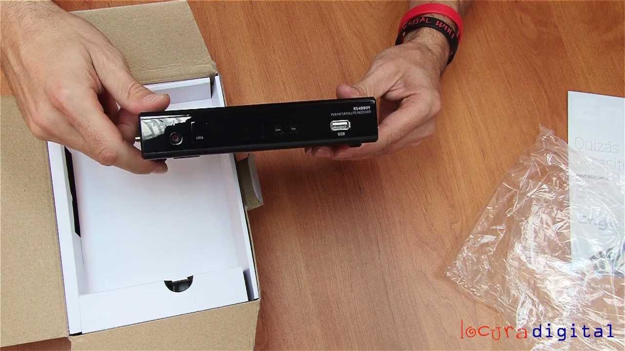 Desembalaje receptor satélite Engel RS4800 Y HD para canales libres ...