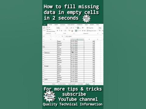 How to fill missing data in Excel || QTI #shorts - YouTube