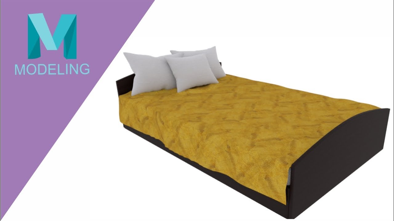 3D Maya bed modeling and texturing tutorial - YouTube