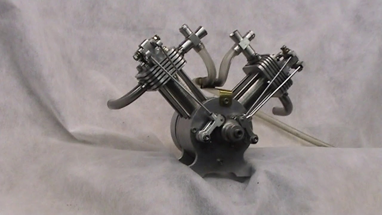 The Vee Twin compressed air engine - YouTube