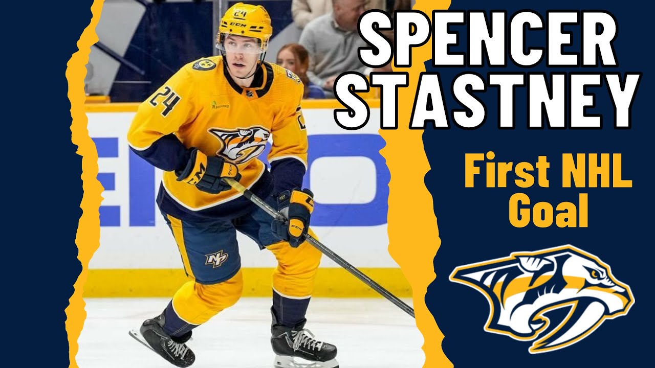 Spencer Stastney #24 (Nashville Predators) first NHL goal Nov 24, 2023 ...