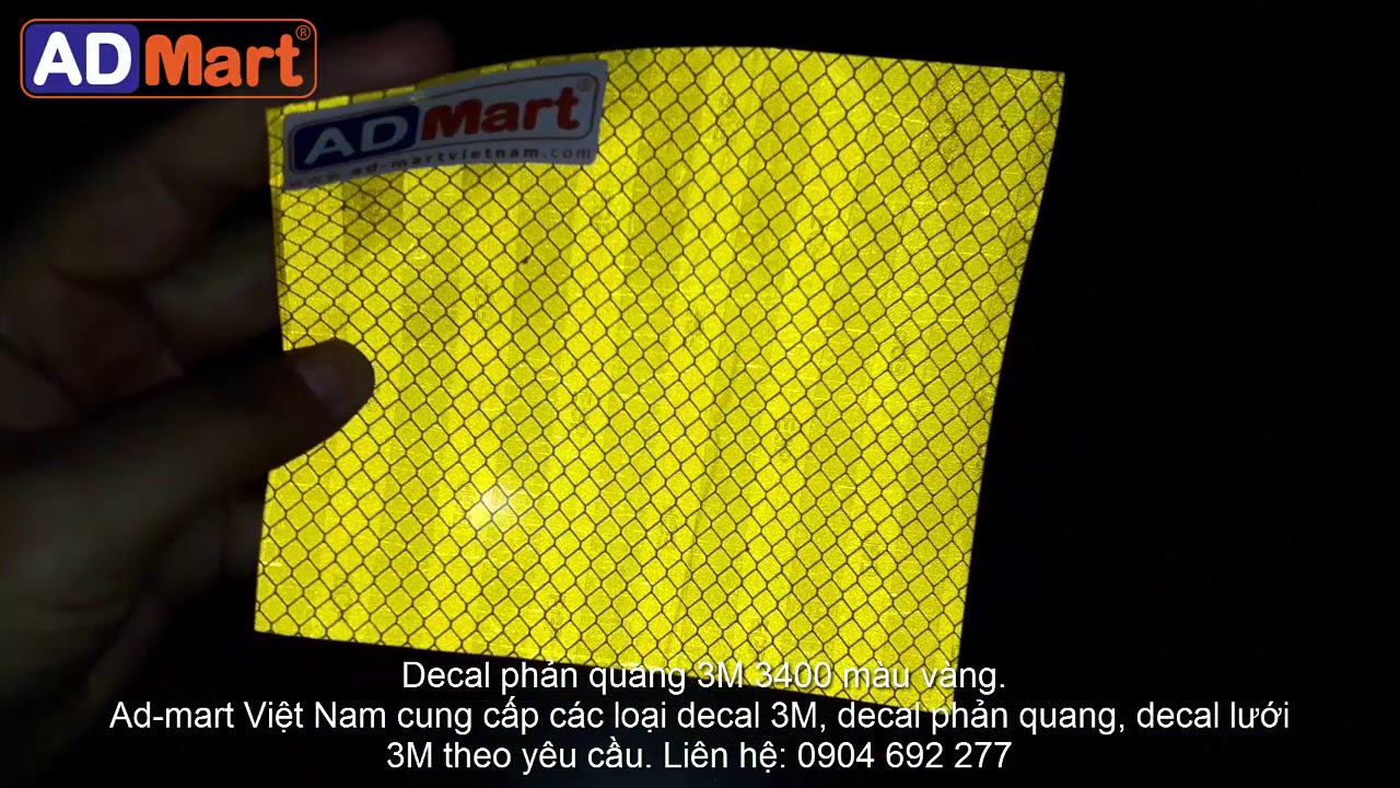 Decal phản quang 3M 3400 màu vàng | Ad-mart Việt Nam - YouTube