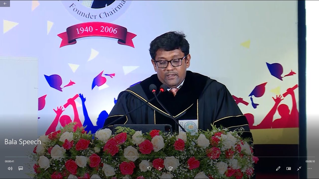 Felicitation Address by Bala MS - 19th Graduation Day - KCG College of ...