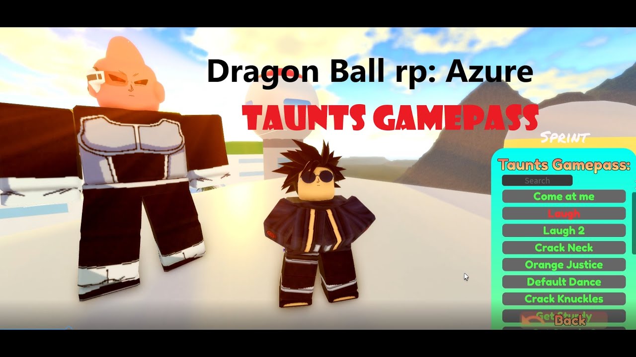 Roblox:"Dragon Ball RP: Azure" TAUNTS GAMEPASS (showcase) - YouTube