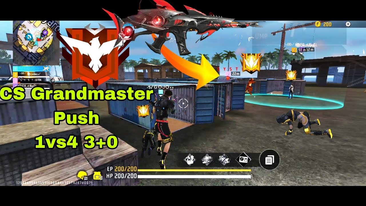 CS Grandmaster push 🔝😱1vs4 4+0 💪Free fire max power Gojo 😎 - YouTube