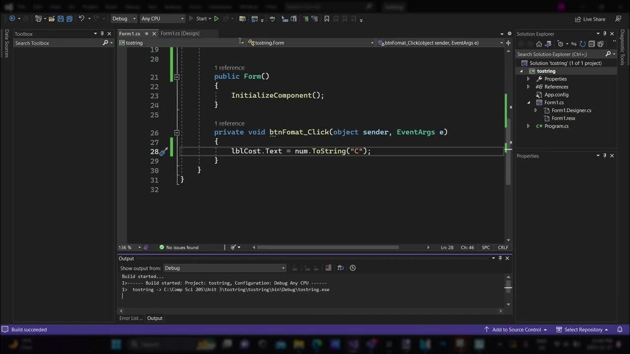 C# Decision Making - toString formatting - YouTube
