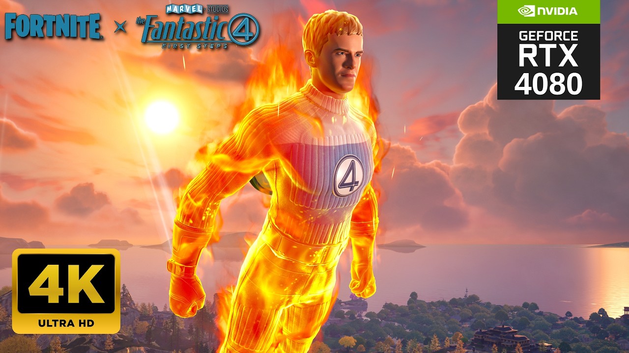 *NEW* Human Torch (Johnny Storm) 4K Gameplay | FORTNITE x FANTASTIC ...
