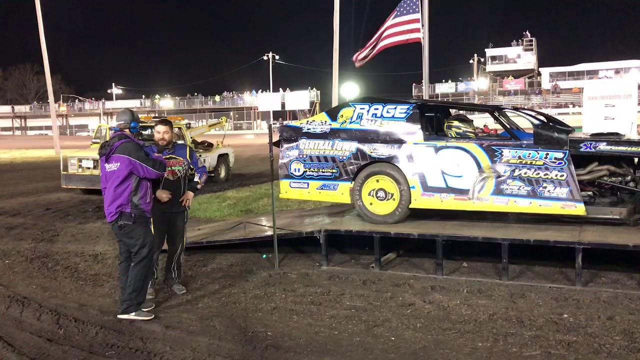 IMCA Modified feature winner Jimmy Gustin 4/21/18 - YouTube