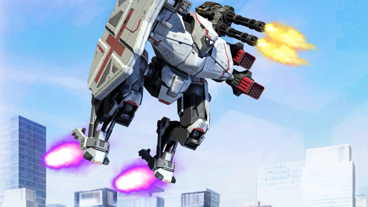 MY CUSTOM UPGRADED ROBOT JUMPS HIGH AND SHOOTS?! (WAR ROBOTS ...